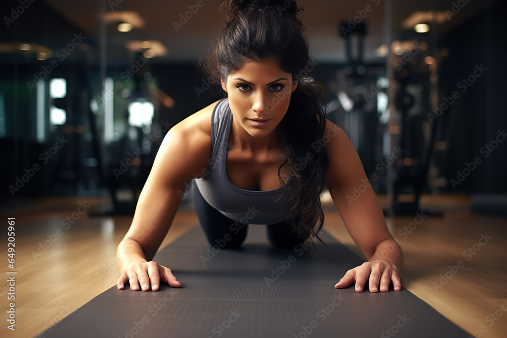 Strength and Flexibility Unleashed Athletic Woman's Plank Exercise and ...