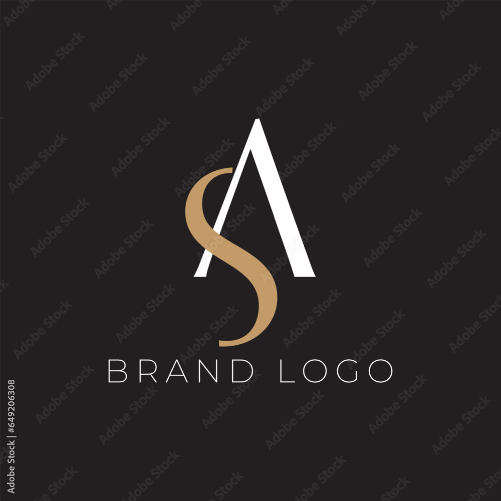 luxury A S logo,letter A S logo,S A,A S logo.letter S A logo,initial ...