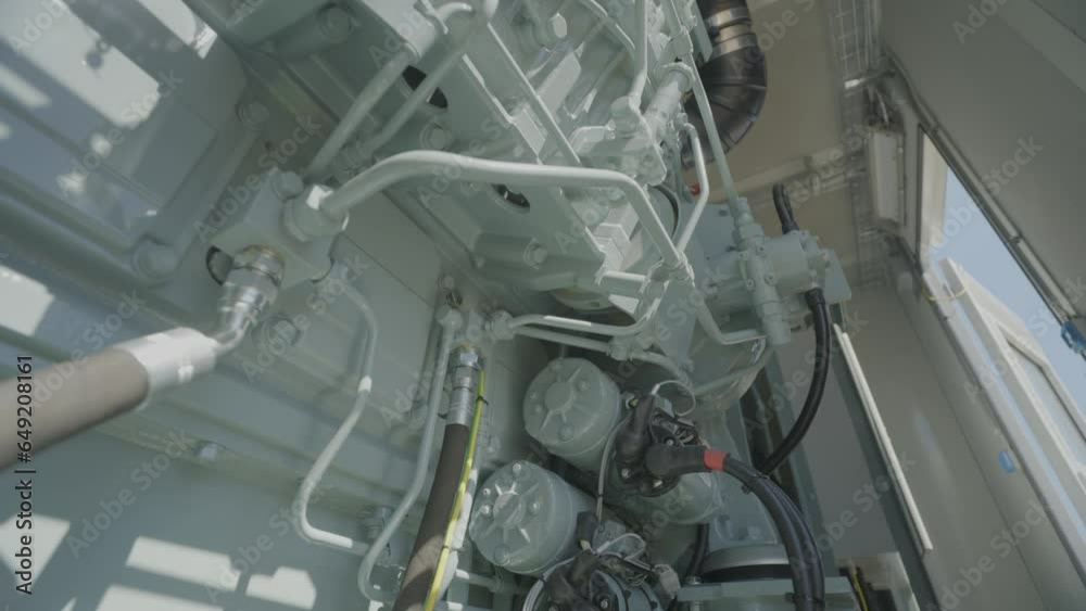 Industrial diesel generator inside. Diesel generator set. Modern ...