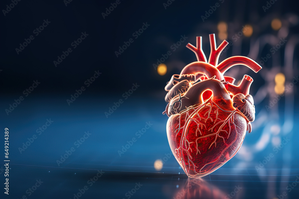 Heart of Health A Medical Background Featuring a Human Heart with a ...