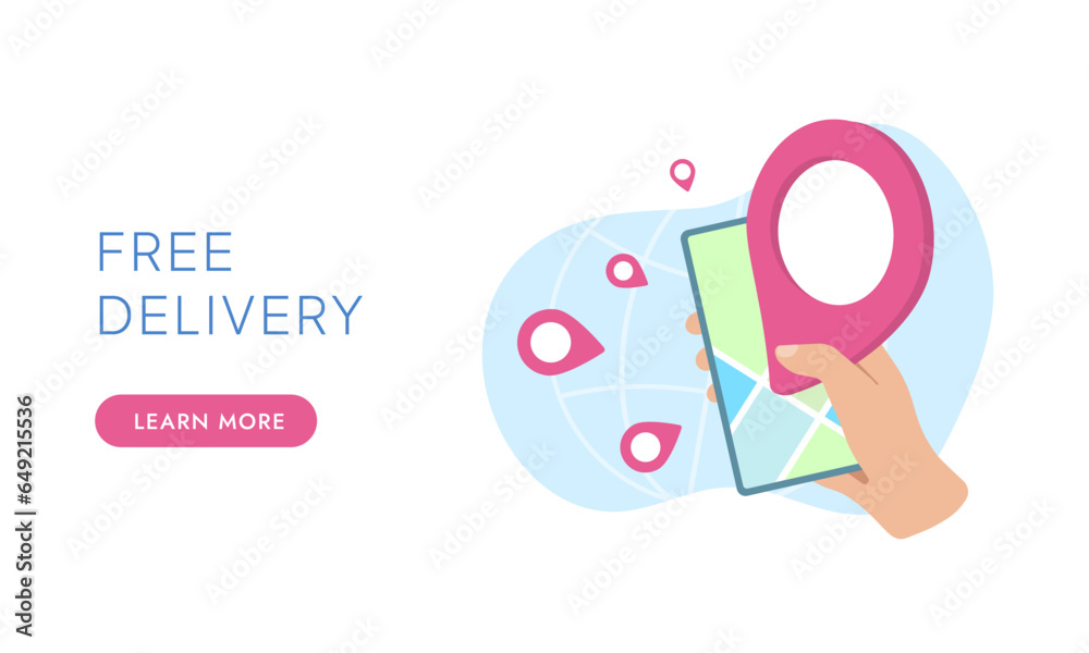 Delivery service concept. Local courier or global delivery service app ...