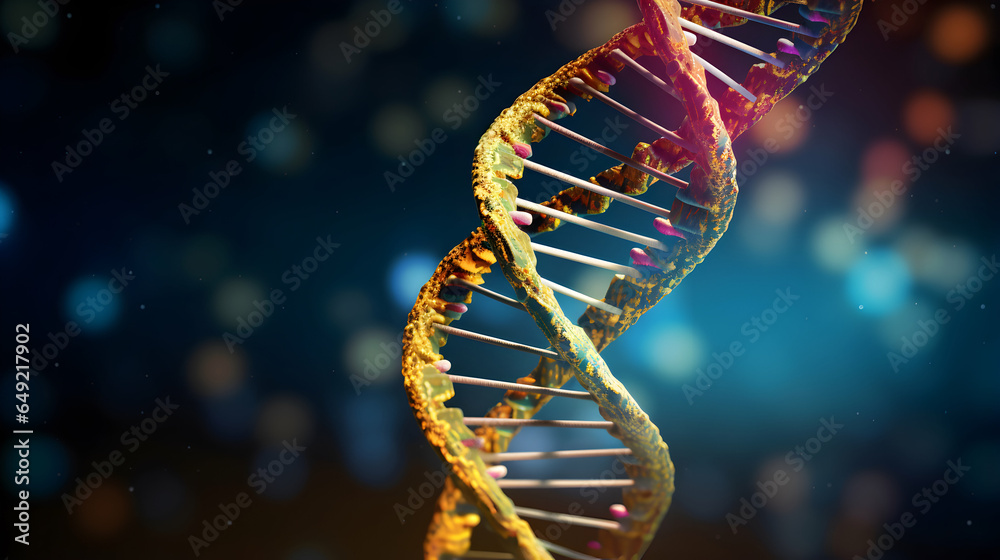 Intricate representation of the DNA double helix structure. Picture the ...