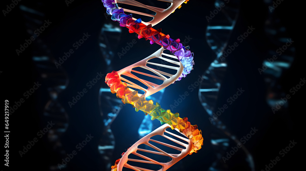 Intricate representation of the DNA double helix structure. Picture the ...