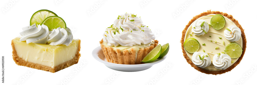 Key Lime Pie, transparent background, isolated image, generative AI ...