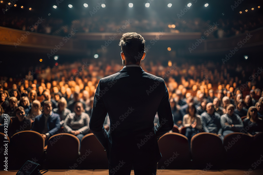 Inspiring Moments Motivational Speaker Engaging Audience from the Stage ...