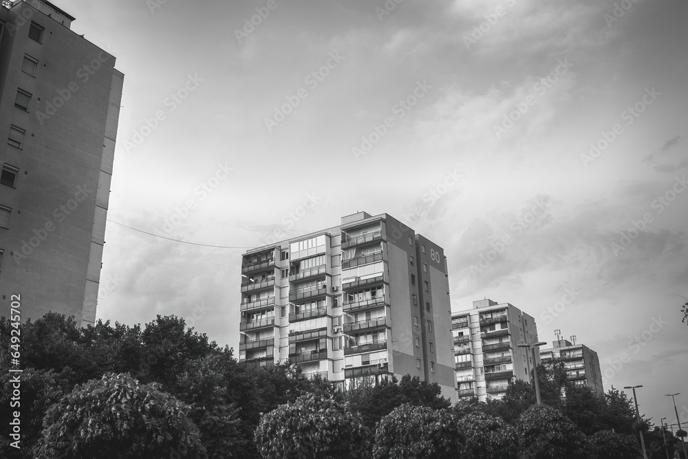 Panel building built in the communist era.Hungary,Budapest Stock Photo ...