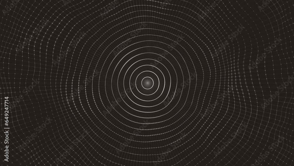 Vidéo Stock Abstract Minimal Radial Circular Mesh Waving/ 4k animation ...
