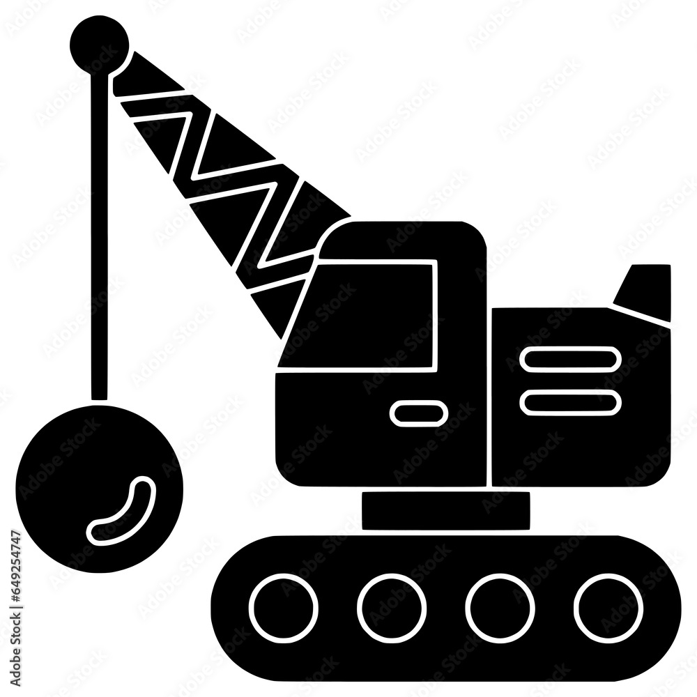 demolition icon industrial logo construction background crane ...