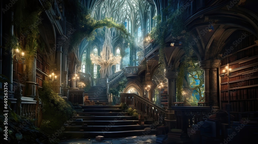 Venture into the depths of an enchanted forest to find a magical library. Forgotten books ...