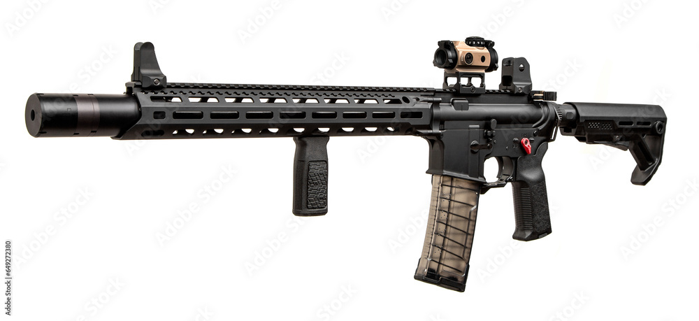 Modern automatic rifle isolated on white background. Weapons for police ...