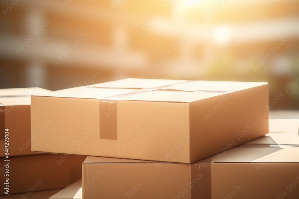 Cardboard box, cardbox and package, delivery and cargo, illustration ...