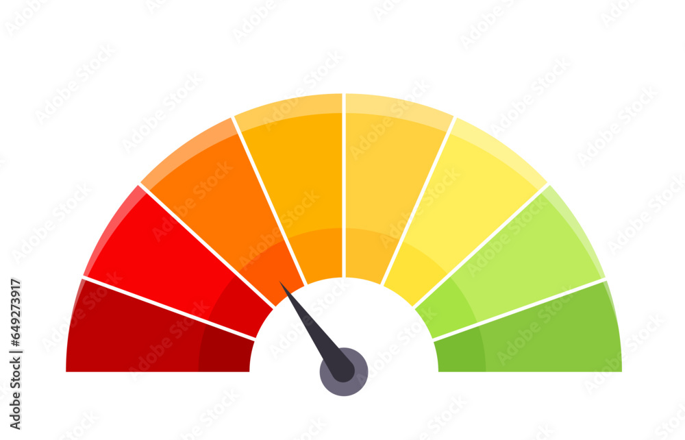 Colorful speedometer concept. Gauge meter, infographics and data ...