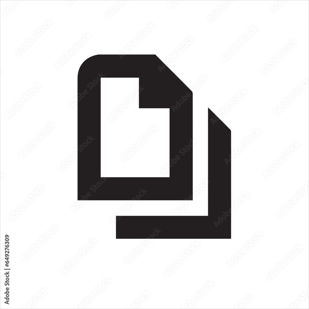 Duplicate, Copy content vector icon in line style design for website ...
