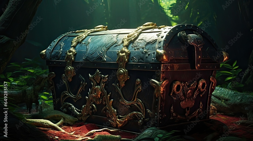 Pirate treasure chest, a centerpiece of maritime myths. Legendary ...