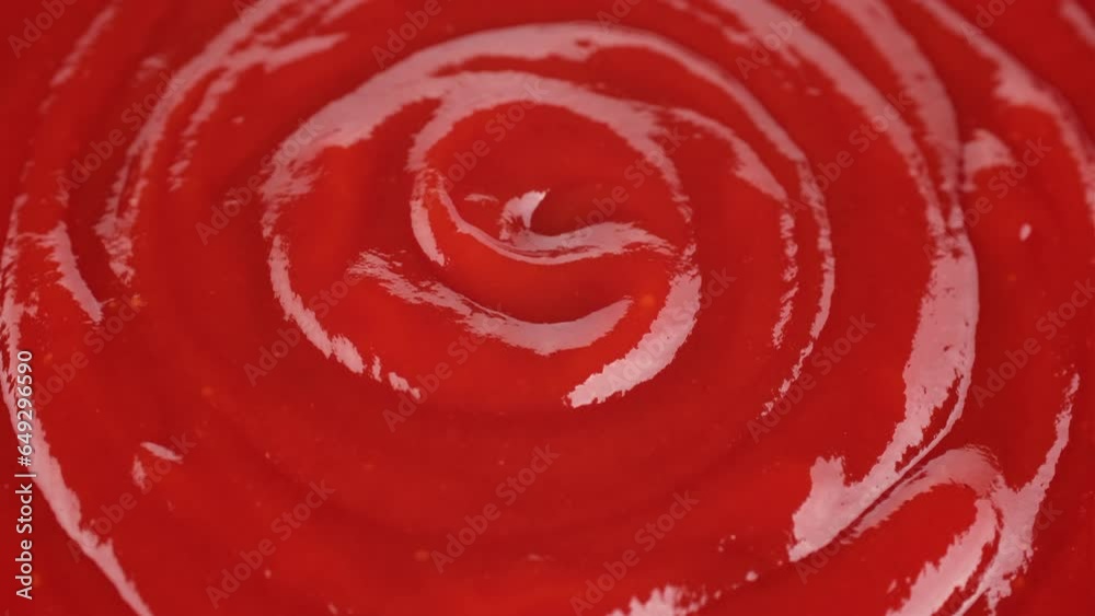 Zoom frame ketchup sauce or tomato sauce close up Stock Video | Adobe Stock