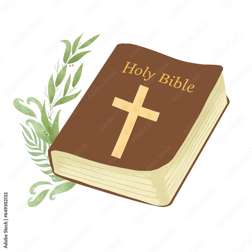 Holy bible isometric icon on white background. Bible flat design icon ...