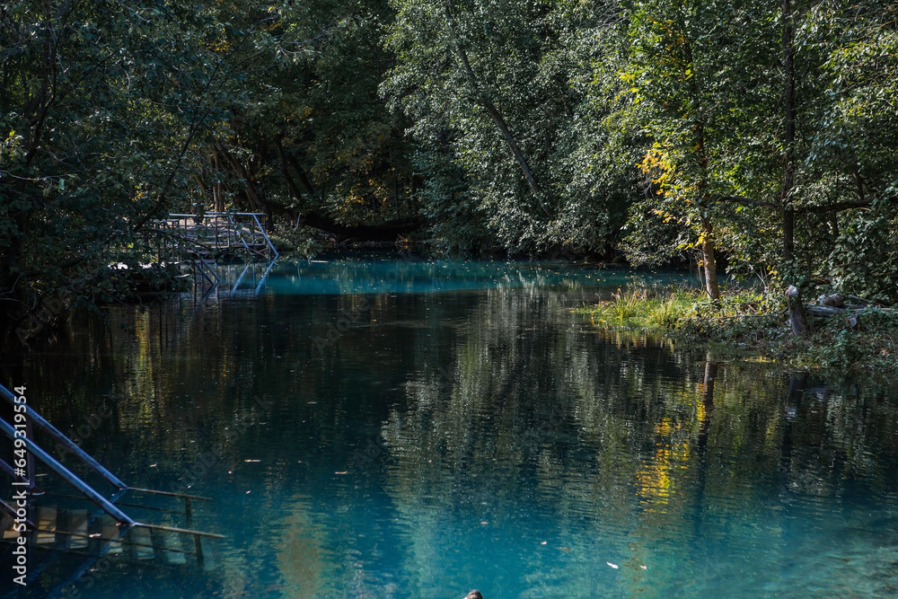Beautiful natural background. Blue Lake in Kazan. Russia, Republic of ...
