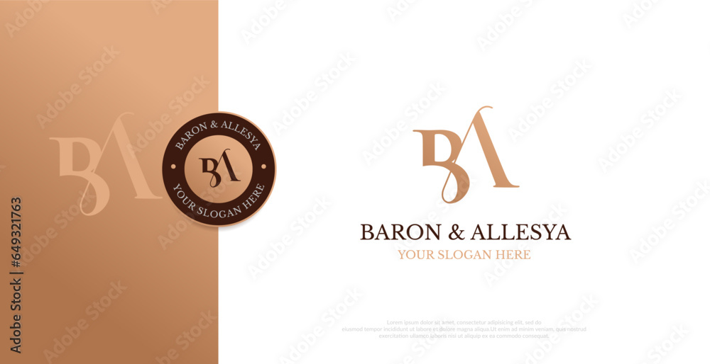 Initial BA Logo Design Vector Stock Vector | Adobe Stock