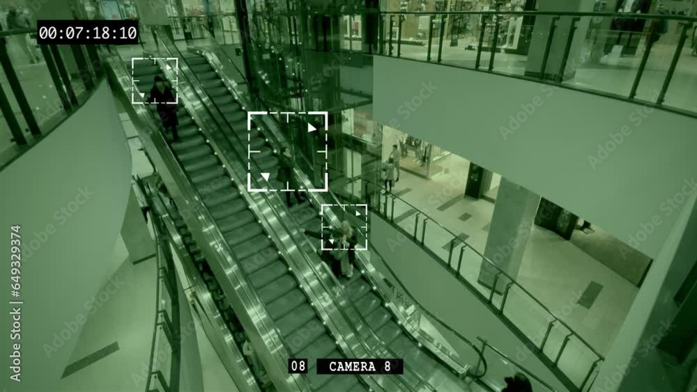 Vidéo Stock Automatic video surveillance system with biometric facial ...