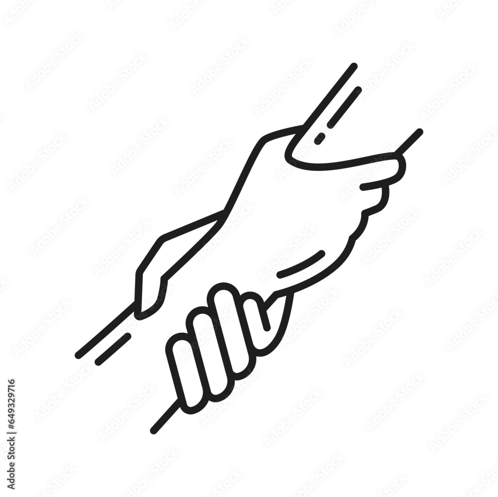 Together outline icon, help and support, friendship symbol. Vector ...