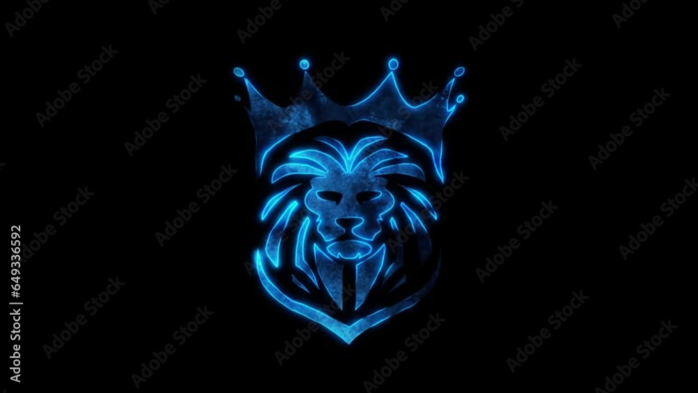 Blue Lion King Head Animated Logo - Loop Graphic Element Overlay vídeo ...