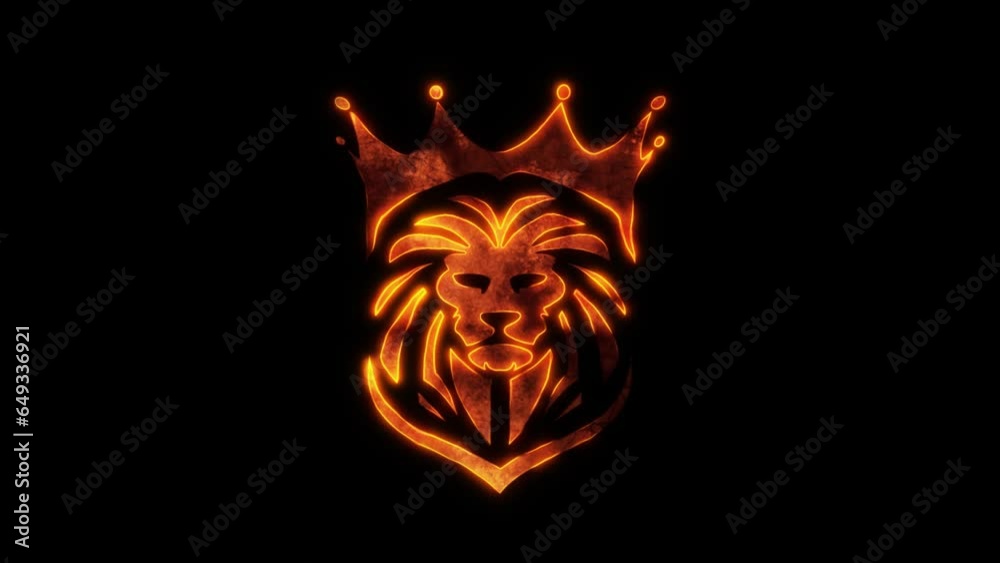 Lion King Head Animated Logo - Loop Graphic Element Overlay Stock Video ...