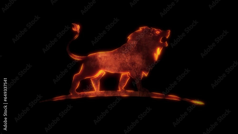 Lion Silhouette Animated Logo - Loop Graphic Element Overlay Stock ...