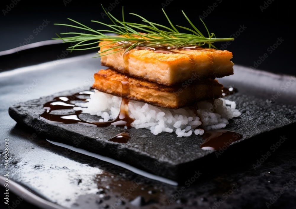 Agedashi Tofu presenting a beautiful contrast of textures with its ...