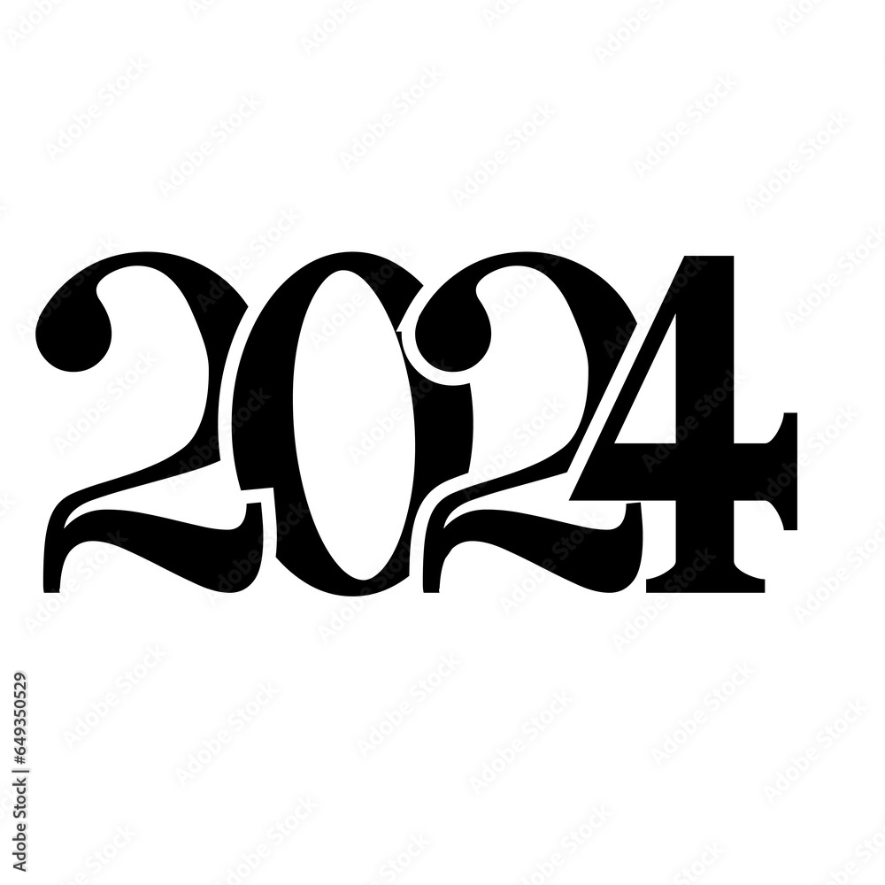 2024 Ano 2024 Feliz Ano Novo 2024 2024 Vetor 2k24 素材庫插圖 Adobe Stock