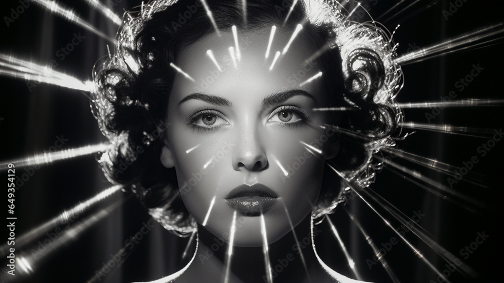 Foto de 1950's Atomic age portrait of model as astronaut wearing sci-fi ...
