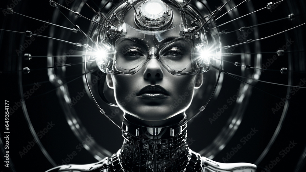 Foto de 1950's Atomic age portrait of model as astronaut wearing sci-fi ...