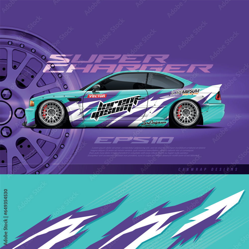 Vektorová grafika „Racing car wrap design vector. Graphic abstract ...