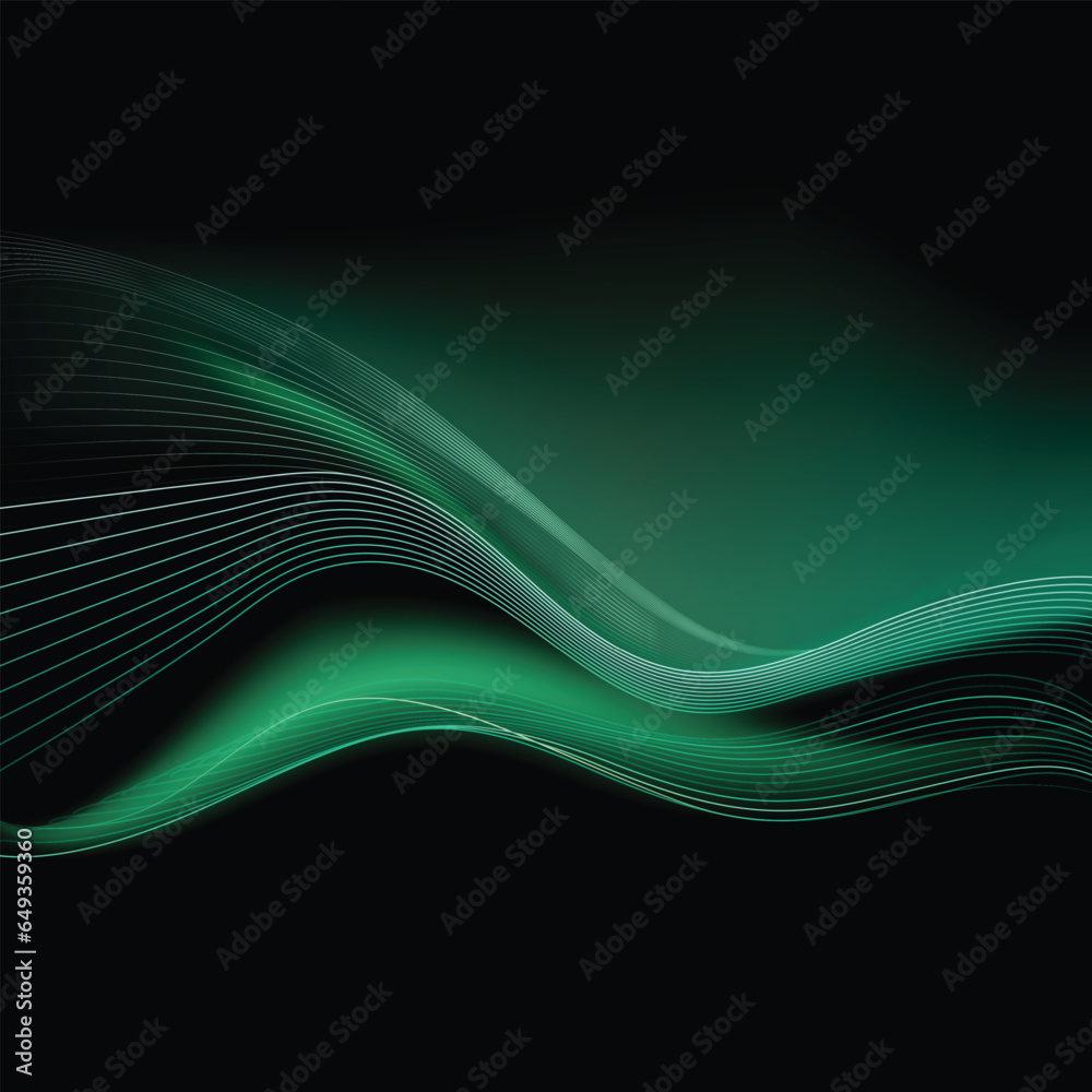 Digital technology banner green template background concept with ...