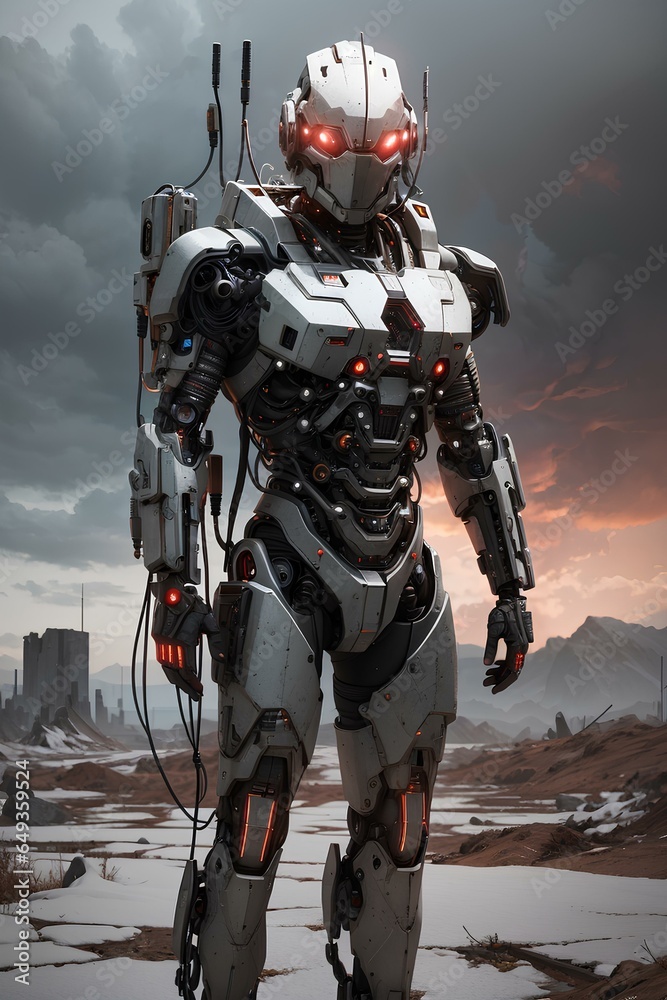 cyborg, post-apocalyptic landscape, future technology, robot, android ...