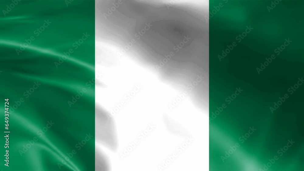 Nigeria flag is waving 3D animation. Nigeria flag waving in the wind ...
