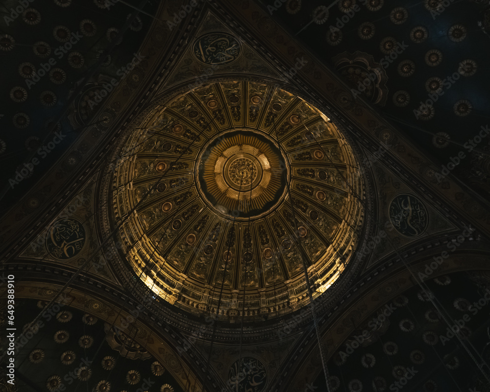 Interior of the minaret of the Crystal Mosque in the ancient city of ...