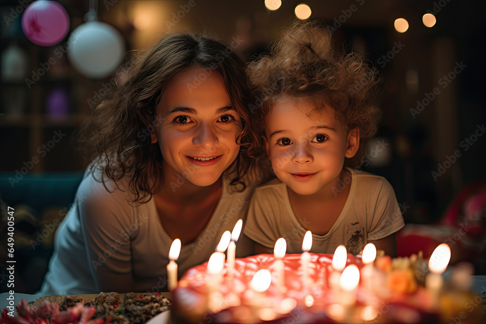 Adorable four year old kid celebrating his birthday and blowing candles ... Adorable four year old kid celebrating his birthday and blowing candles ...