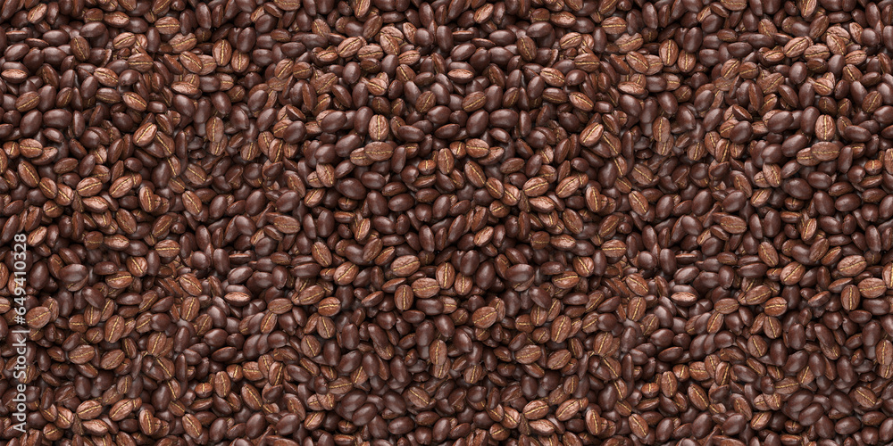 Fresh Coffee. Seamless Background of Fresh-roast coffee beans arabica ...