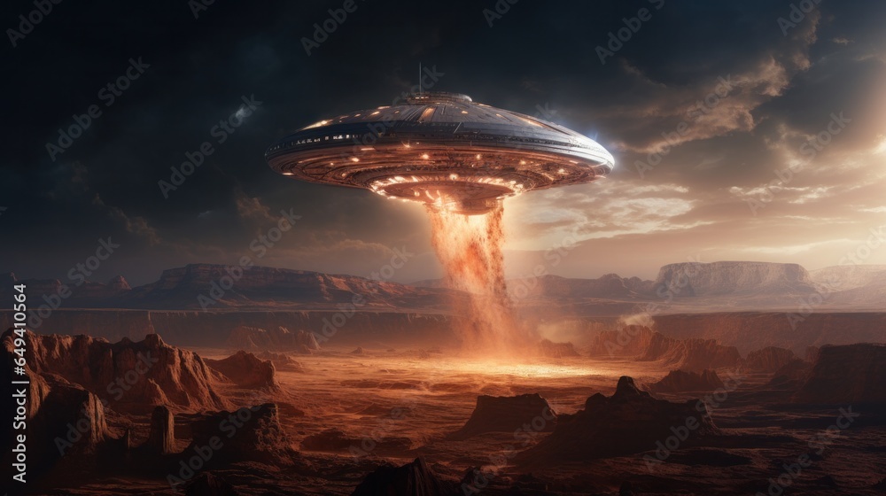 A Spacecraft Launching From Earth On Its Way To Mars As Part Of A
