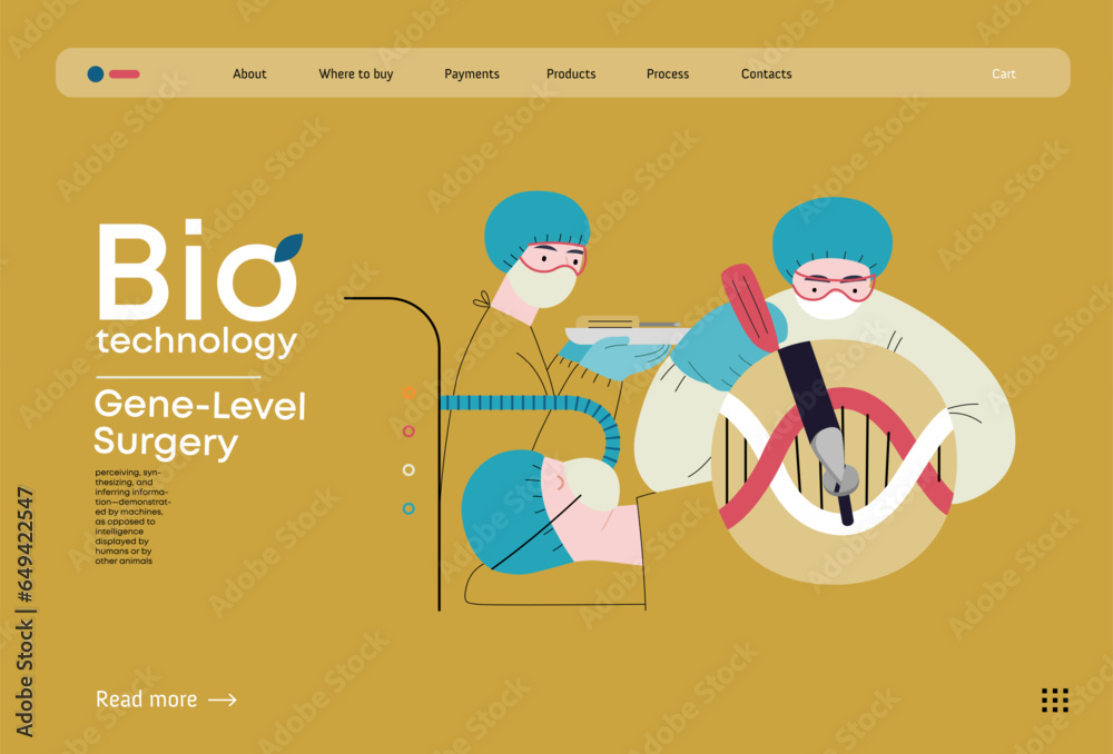 Bio Technology, Gene-Level Surgery -modern flat vector concept ...