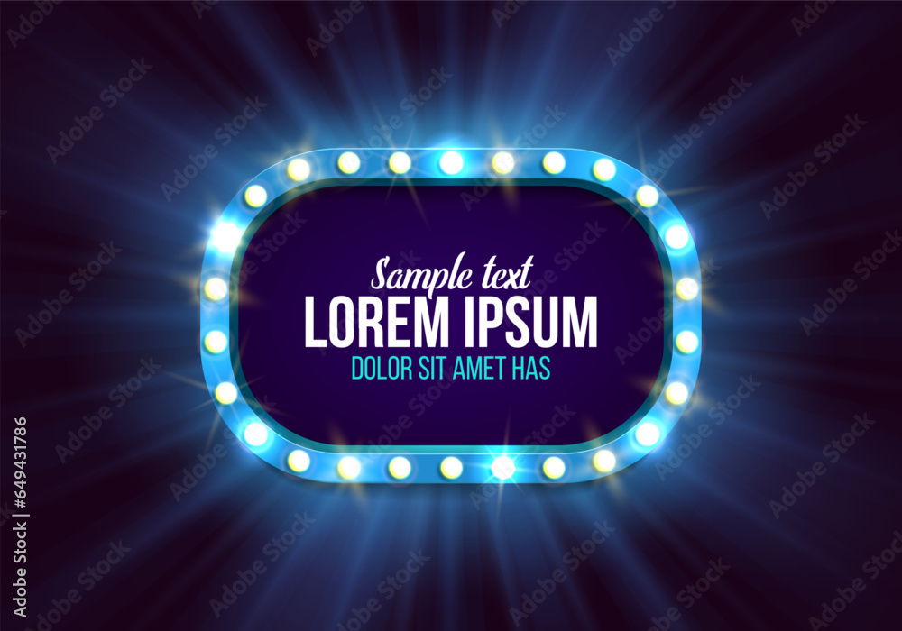 Shining retro billboard. Vintage bright sign board for your design ...