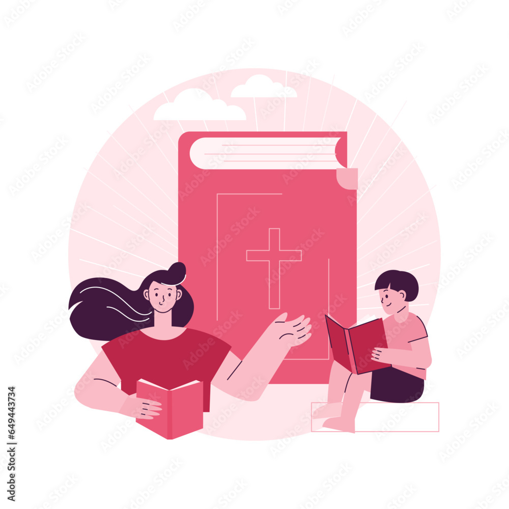 Holy bible abstract concept vector illustration. Bible translation ...