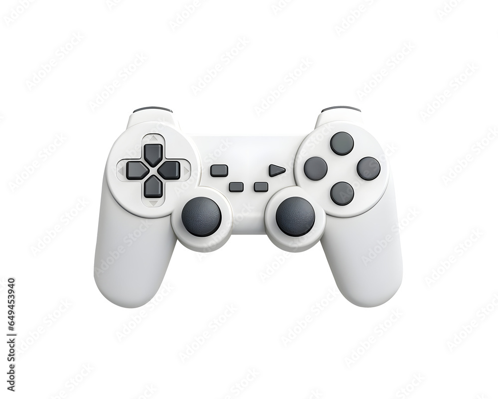 White Gaming Joypad or joystick controller isolated on transparent ...