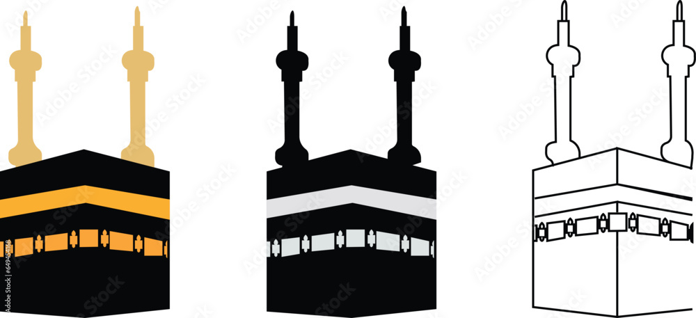 Sharif Kaaba, Makkah and Madinah Pak sacred Islamic Masjid-Al-Haram ...