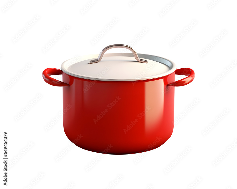 Red Metal Cooking pot isolated on transparent background, AI Stock ...