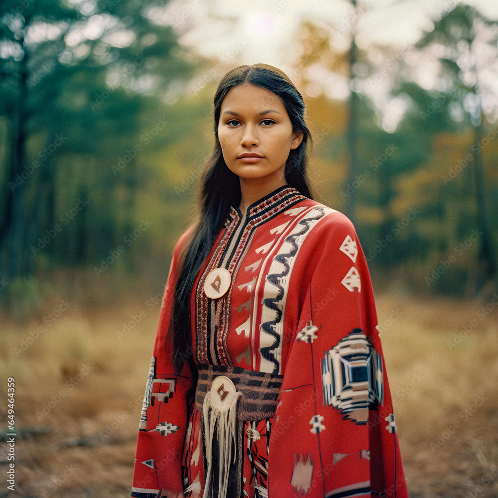AI-Generated Portrait of North American Native Woman in Traditional ...