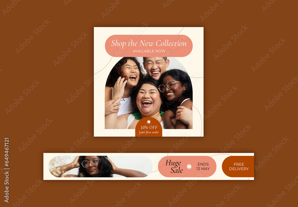 Set of 2 Elegant and Minimal Web Banners Stock Template | Adobe Stock