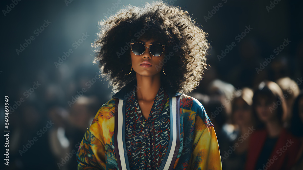 Fashion mogul at a runway show showcasing the quintessential 90s trends ...