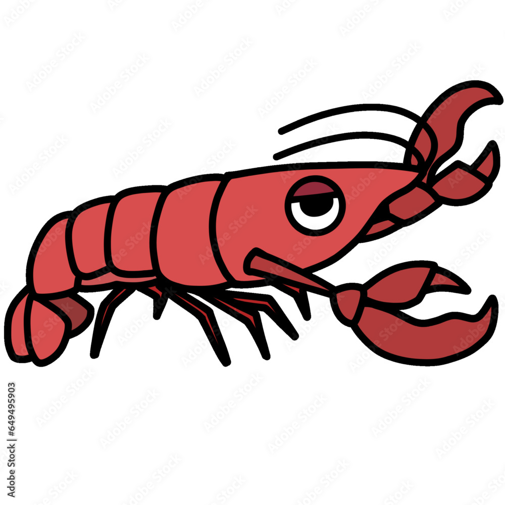 cute crayfish cartoon drawing transparent background vector ...