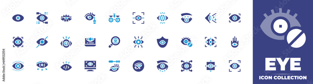 Eye icon collection. Duotone color. Vector and transparent illustration ...